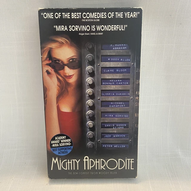 MIGHTY APHRODITE VHS VCR Movie Tape Woody Allen, Mira Sorvino Miramax £ ...
