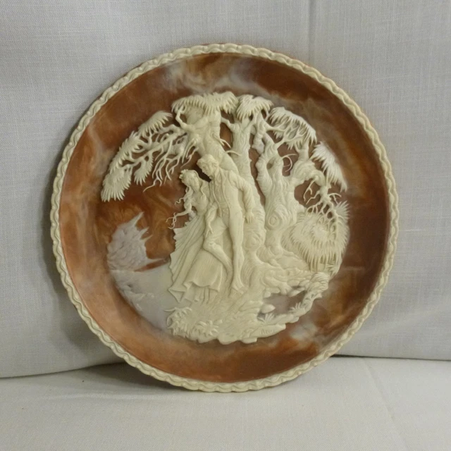 VINTAGE INCOLAY STONE Plate "The Recollection", by Roger Akers, plate ...