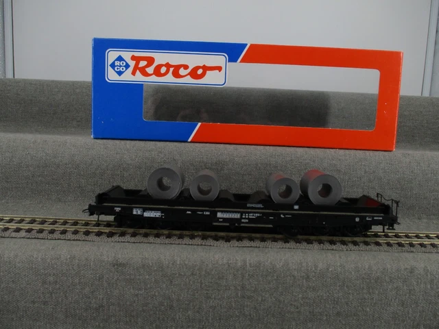 ROCO SPUR H0 46553 Güterwagen Schwertransportwagen mit Coils der DB in OVP EUR 22,90 - PicClick DE