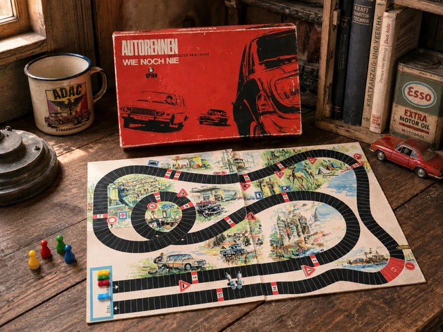 DDR KULT BRETT-SPIEL "Autorennen wie noch nie" von Spika um 1960 ...