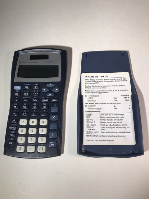 TEXAS INSTRUMENTS TI-30X IIS Scientific Calculator Blue LCD w/ Cover ...