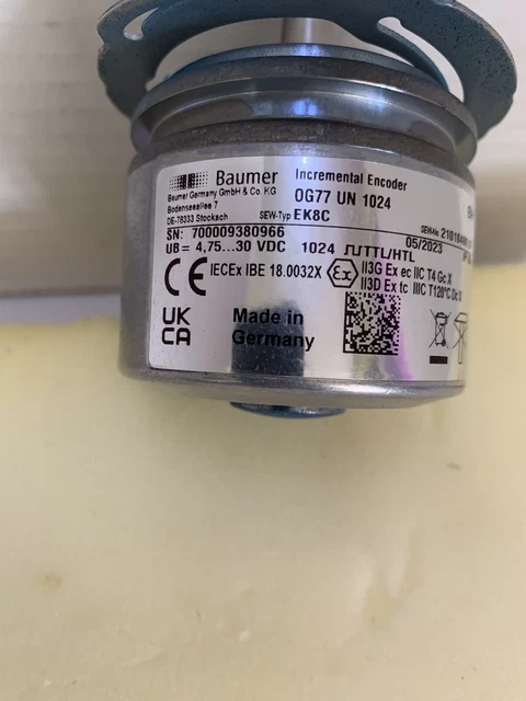 SEW EURODRIVE OG77 UN 1024 Baumer Encoder Typ. EK8C No. 21018480.07 NEW ...