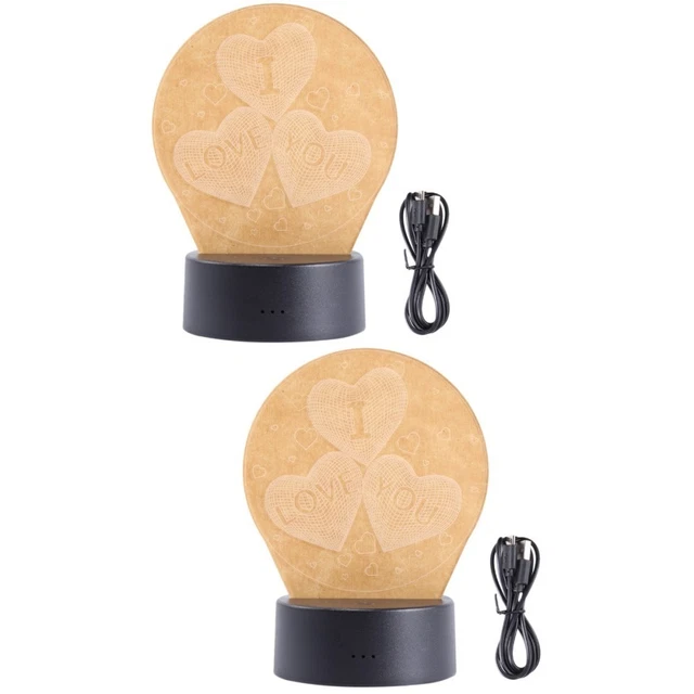 2PCS 3D SHAPES Lamp Multicolor LED Lights Touch USB Night Light £27.95 ...