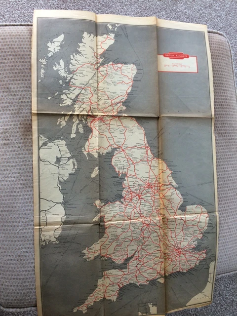BRITISH RAILWAY ENGLAND Scotland Folded System Map Double Sided Btc ...
