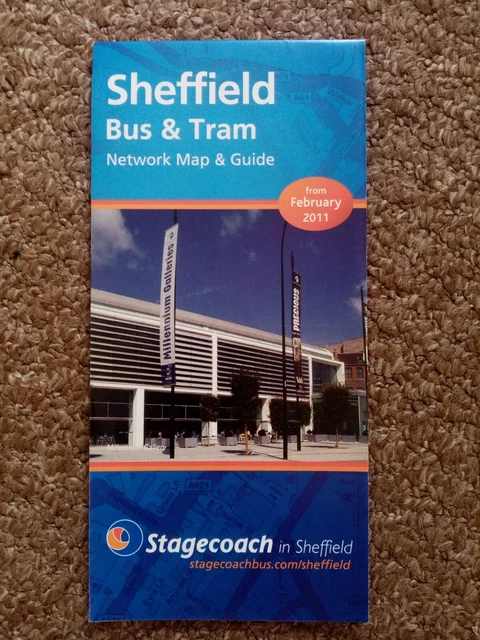 STAGECOACH BUSES SHEFFIELD Spring 2011 Bus And Tram Network Map & Guide ...