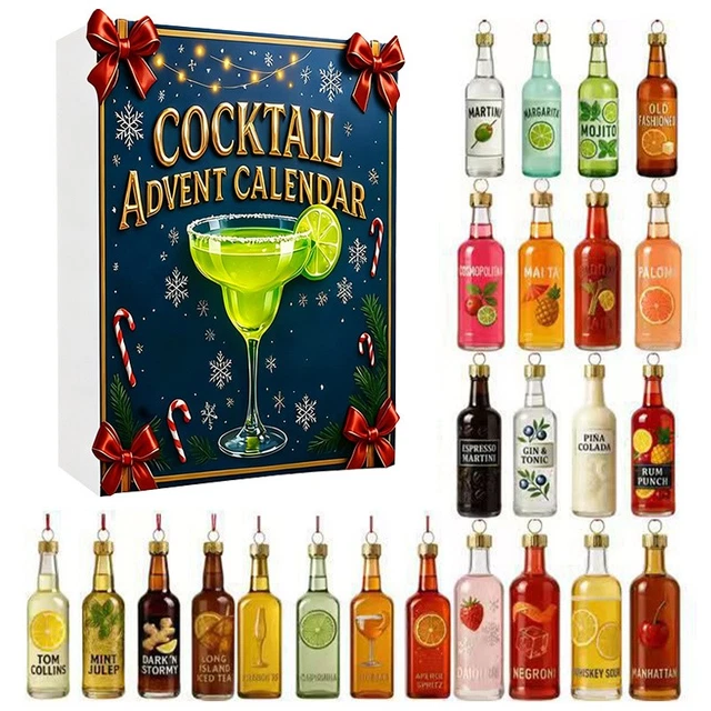 2025 COCKTAIL ADVENT Calendar 24 Days Christmas Countdown Calendar 2D ...