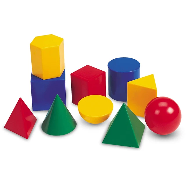 LEARNING RESOURCES MATH Teaching Materials 3D Shape Blocks Plastic ...