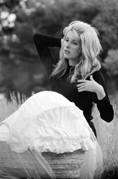 CATHERINE DENEUVE HER son Christian Vadim on July 22 1963 France Old ...