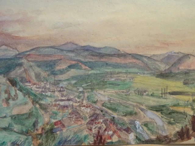 JEANNE ALIX 1884-1937 BEAU DESSIN AQUARELLE PAYSAGE AUVERGNE LOZERE ? 1918 EUR 45,00 - PicClick FR