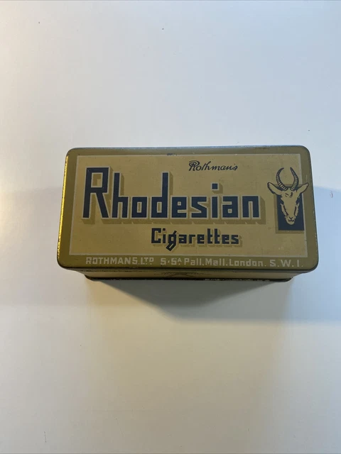 VINTAGE ROTHMANS RHODESIAN Pall Mall Cigarettes Tin L14.5cm X D 7.5cm ...
