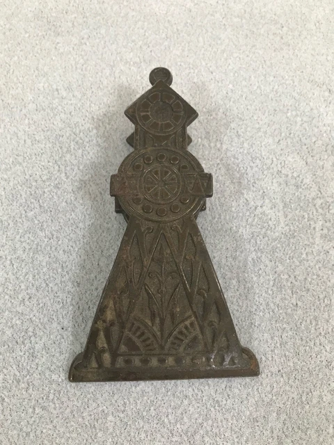 ANTIQUE ORNATE CAST Metal Victorian letter Clip spring Holder Desk ...