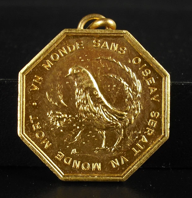 MEDAL TOKEN GREETING 1970 One World Without Bird Will the Death Sc ...