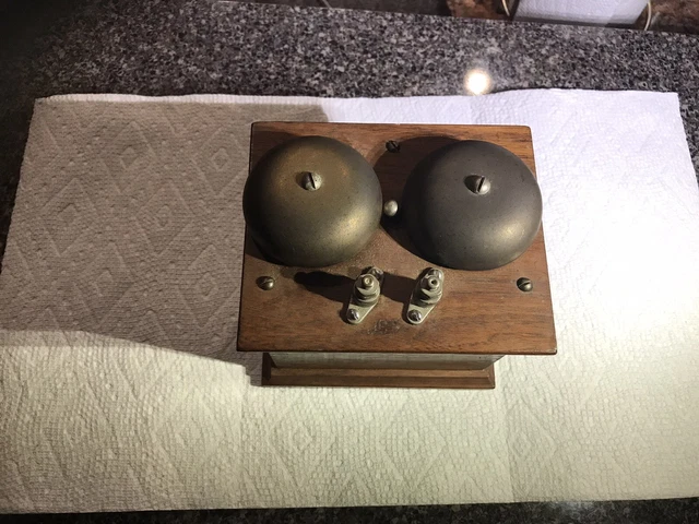 VINTAGE WESTERN ELECTRIC Type 43 Wooden Oak Ringer Box Bells untested ...
