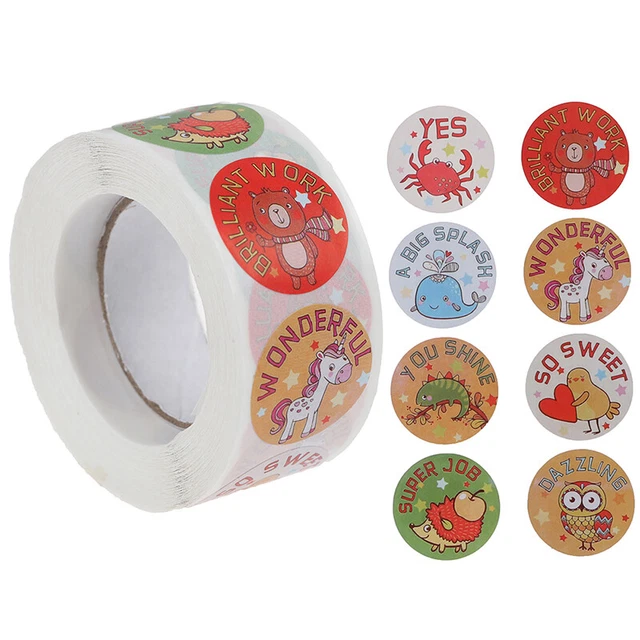 500PCS/ROLL REWARD CUTE Stickers for Students Teachers Encouragement ...