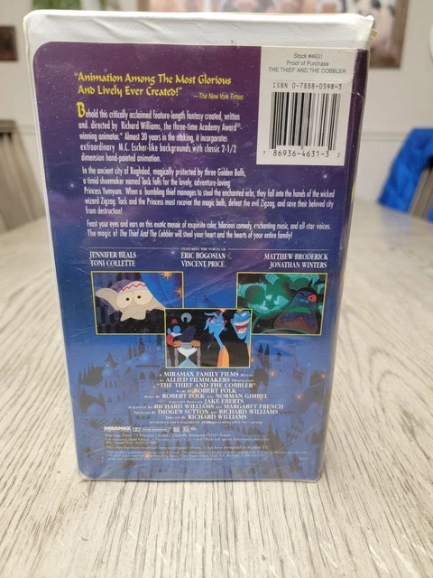THE THIEF AND The Cobbler VHS 1997 Miramax Cartoon Clamshell *BUY 2 GET ...