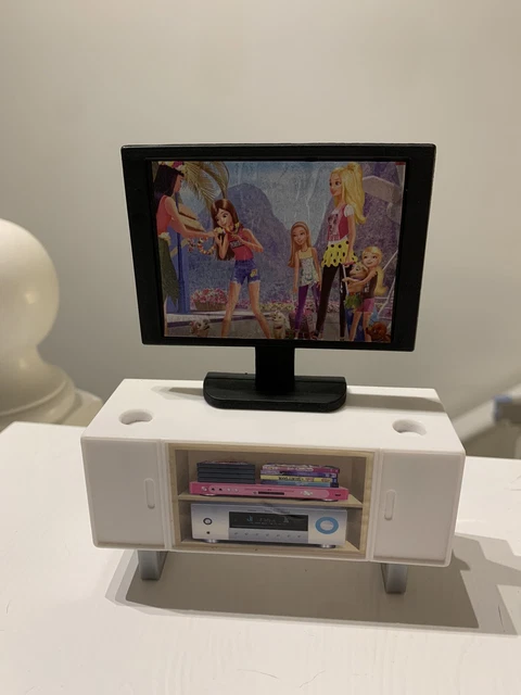 VINTAGE BARBIE MOVIE Night TV Mattel Doll House Furniture $10.00 ...
