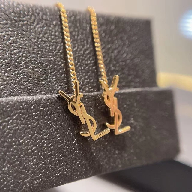 NIB SAINT LAURENT YSL Opyum Cassandre Logo Threader Drop Earrings £85. ...