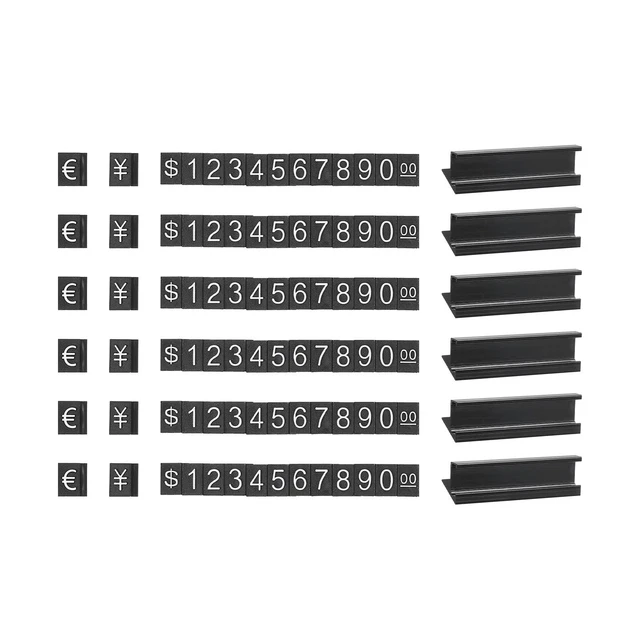 ADJUSTABLE CUBE PRICE Tag Black Alloy Counter Stand Ten Thousand Digit ...