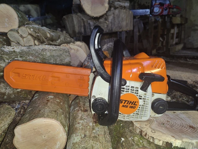 STIHL MS180 CHAINSAW. Recent Oregon 12" Guide Bar. Beautiful Saw SEE ...