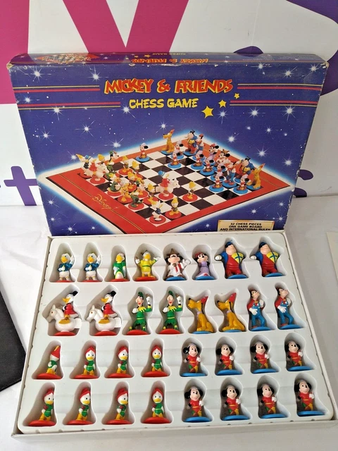 DISNEY MICKEY & Friends Chess Game Set Chess Board Mickey Mouse Vintage ...