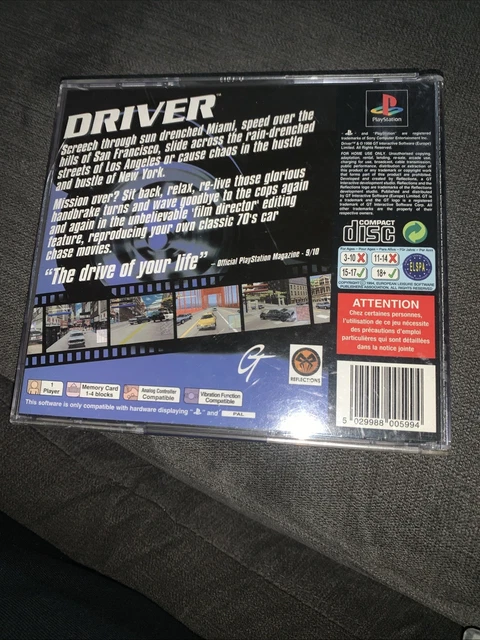 SONY PLAYSTATION DRIVER PS1 Complete Car Racing Game in Original Black ...