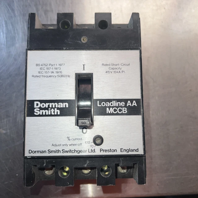 DORMAN SMITH 50 AMP 25kA TRIPLE POLE MCCB LOADLINE AA BLACK £50.00 ...