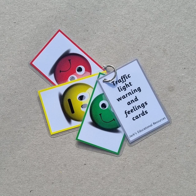 TRAFFIC LIGHT WARNING feelings cards SEN/Non verbal communication ...
