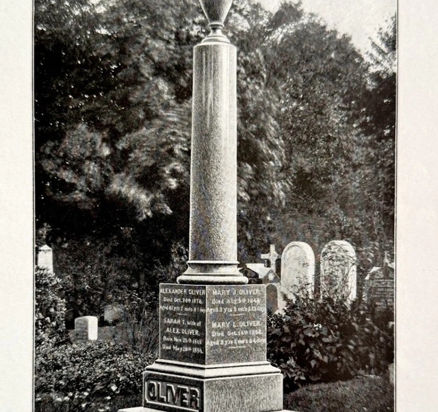 GRAVE MEMORIAL TOMBSTONE Architecture 1899 Victorian Art And Design DWKK22 £9.50 - PicClick UK