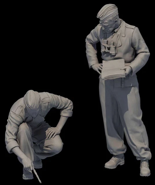 1/35 SCALE WWII German Officers Resin Model Kit Miniature Figure Set ...