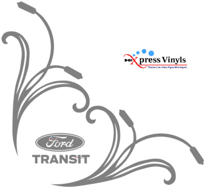 FORD TRANSIT VAN cab window decals x 2. ford connect custom graphics ...
