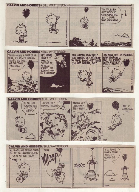 CALVIN AND HOBBES by Bill Watterson - 26 daily comic strips from August ...