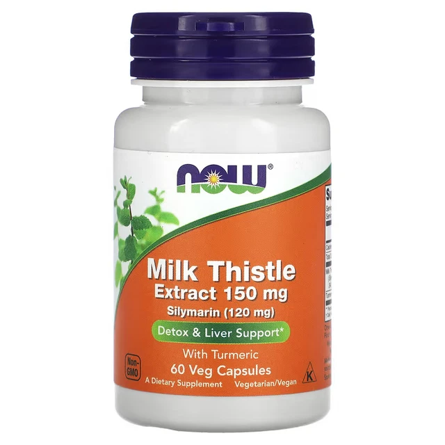 NOW FOODS MILK Thistle Extract with Turmeric, 150 mg, 60 Veg Caps ...