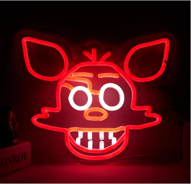 FIVE NIGHTS AT Freddy's Red/Orange Foxy LED Neon Sign for Wall Decor £ ...