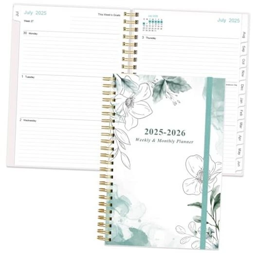 PLANNER 2025-2026 - July 2025 - June 2026, Academic 6.4" x 8.5" Teal ...