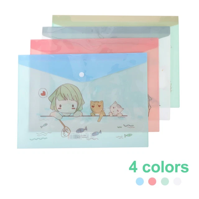 16PCS A4 DOCUMENT Folder Cartoon File Storage Pouch Document Pocket Bag ...