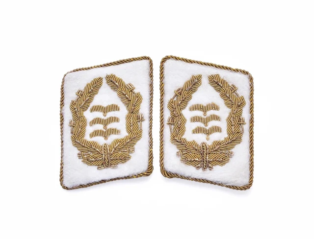 WW2 GERMAN LUFTWAFFE General Collar Tabs Antique Finish Replica WH £35. ...