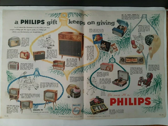 VINTAGE AUSTRALIAN ADVERTISING 1958 ad PHILIPS ELECTRICAL radio tv ...