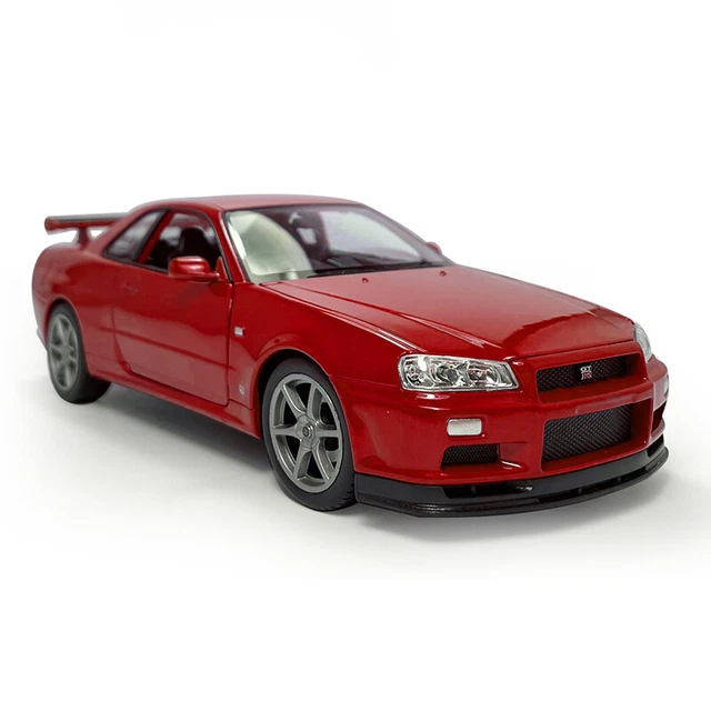 1:24 NISSAN SKYLINE GT-R (R34) Modellauto Die Cast Spielzeug Auto Sammlung Rot £31.56 - PicClick UK