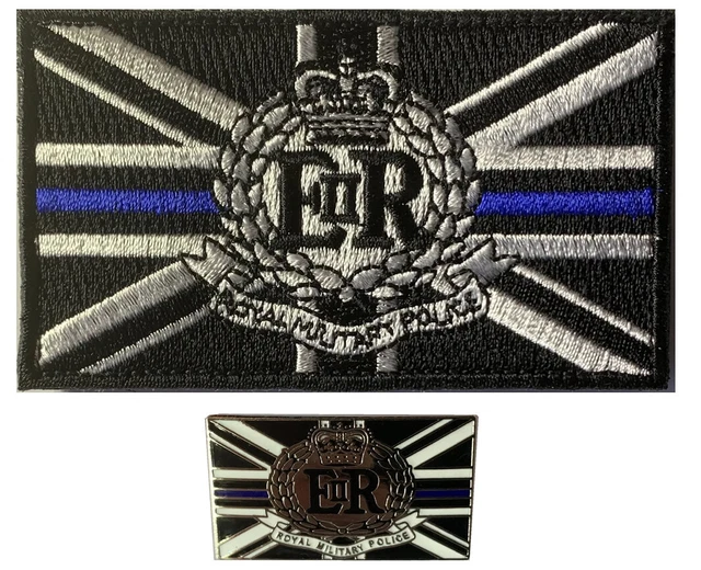 THIN BLUE LINE Royal Military Police (RMP) hook and loop patch/ 25mm ...