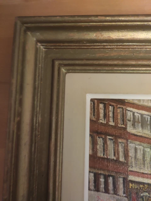 ANCIEN TABLEAU HUILE sur toile signé s renier marché au fleur EUR 35,00 ...