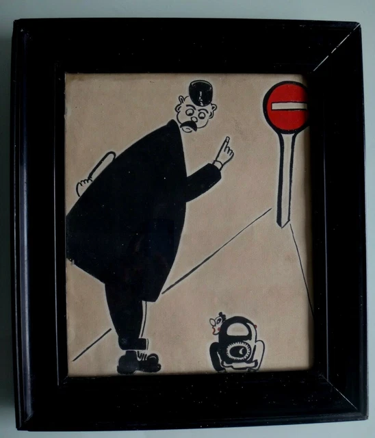 DESSIN HUMOURISTIQUE SENS interdit policier drawing caricature painting ...