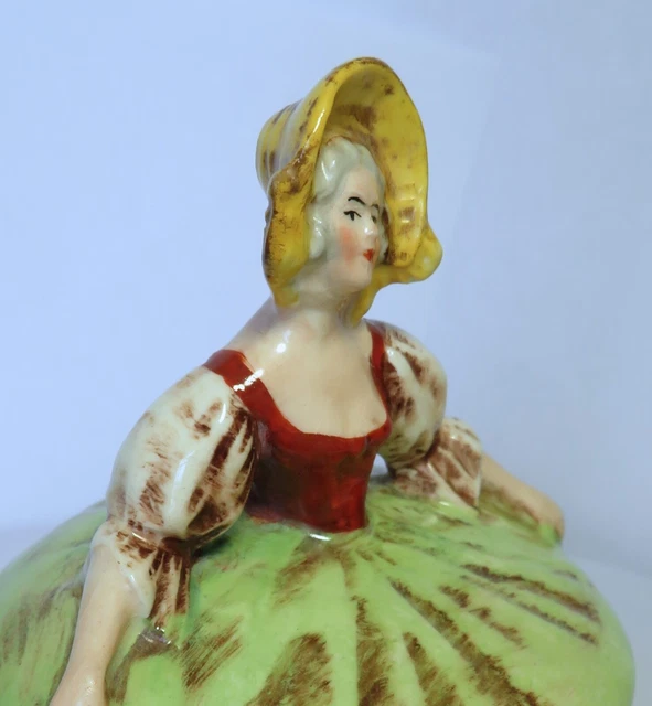 ANTIQUE SITZENDORF*GERMAN LADY Dresser Doll/Trinket Powder/Box/Jar/Pot ...