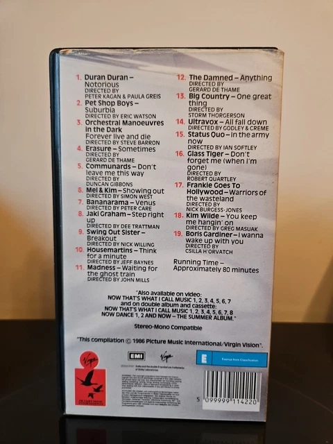 NOW THAT'S WHAT I Call Music 8 VHS VIDEO 1986 Duran Duran Pet Shop Boys Erasure £10.99 - PicClick UK