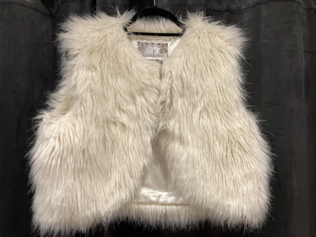 EMMA FONTAINE CREAM Faux Fur Lined Gilet Size UK 16 £5.00 - PicClick UK