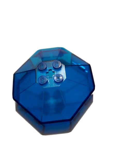 LEGO 1 X Cockpit Dach 2418b transparent blau mit Achsloch 6x6 6195 6959 ...