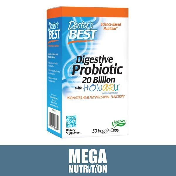 DOCTOR'S BEST DIGESTIVE Probiotic, 20 Billion CFU - 30 vcaps £27.38 ...