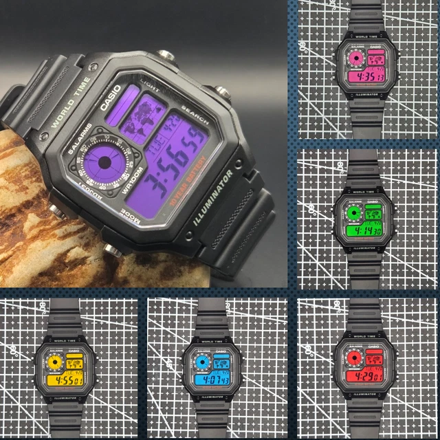 CASIO AE-1200WHD. ROYALE World Time. Custom Watch Mod. SELECT YOUR ...