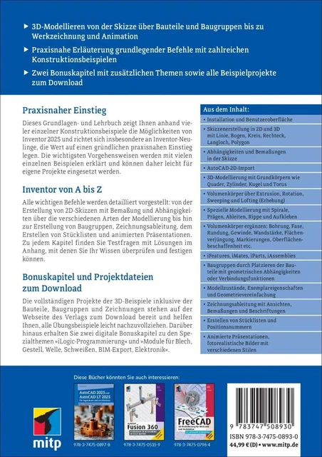 3D-KONSTRUKTIONEN MIT AUTODESK Inventor 2025 | Detlef Ridder | Deutsch ...