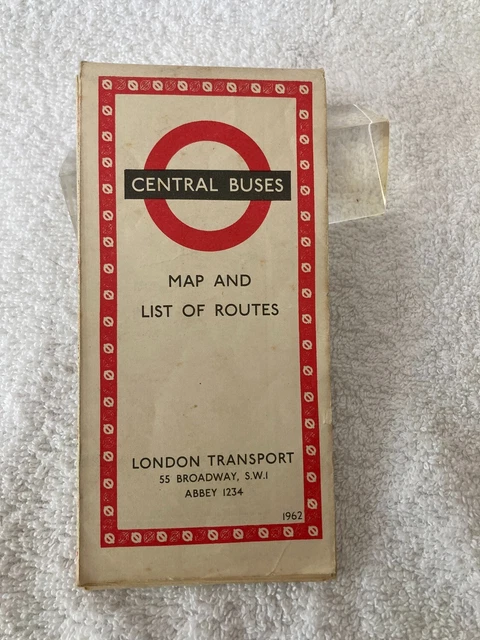 BUS MAP CENTRAL Area Including Trolleybuses London Transport 1962 EUR 2 ...