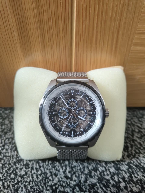 RARE CONSTANTIN WEISZ Automatic Skeleton Open Back Mens Watch Silver ...